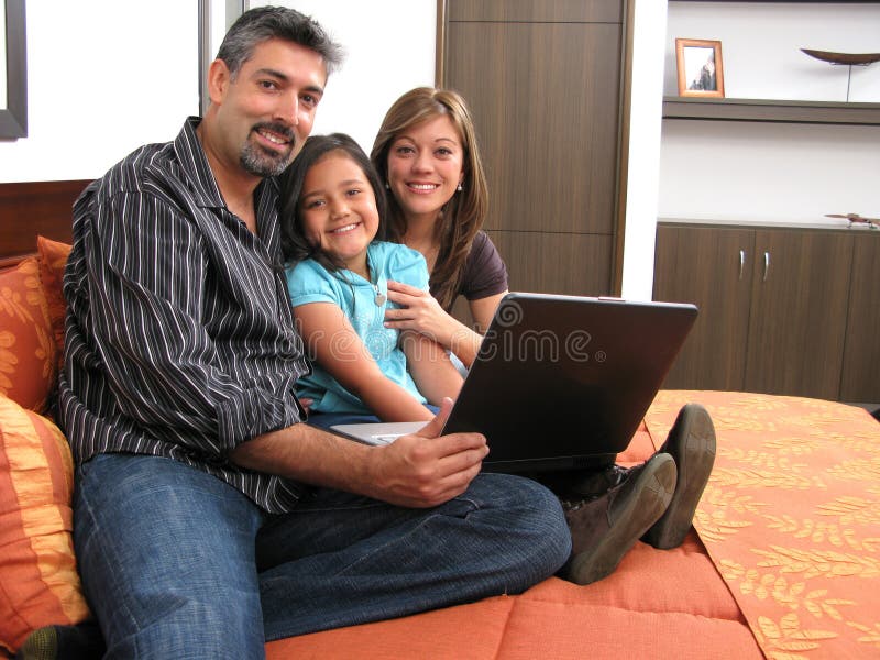 Family computer stock image. Image of caucasian, inside - 14124447