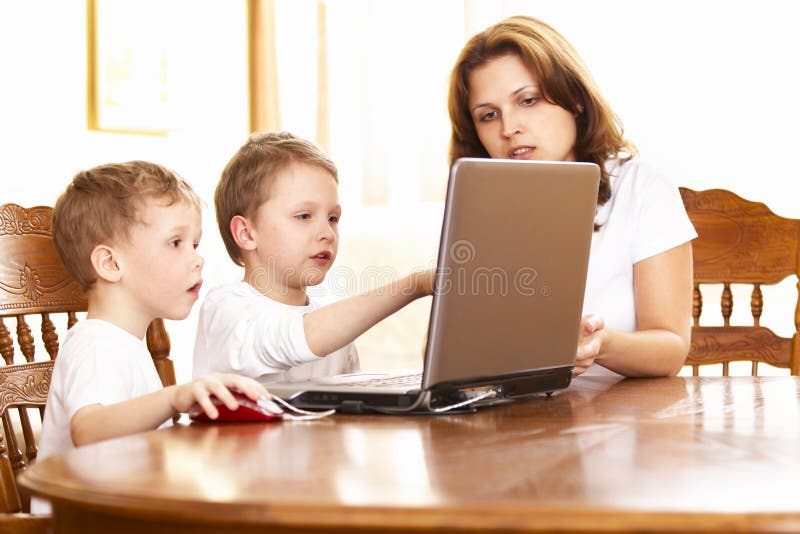 Family computer stock image. Image of child, childhood - 14749679