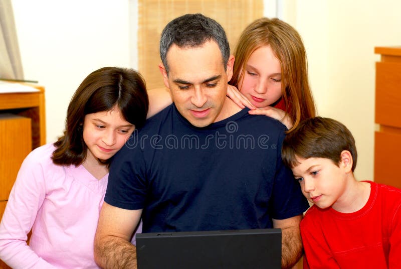 Family computer stock photo. Image of parenting, computer - 1614346