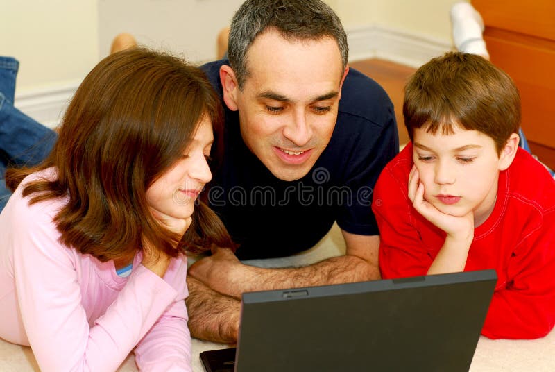 Family computer stock image. Image of mature, children - 1394825