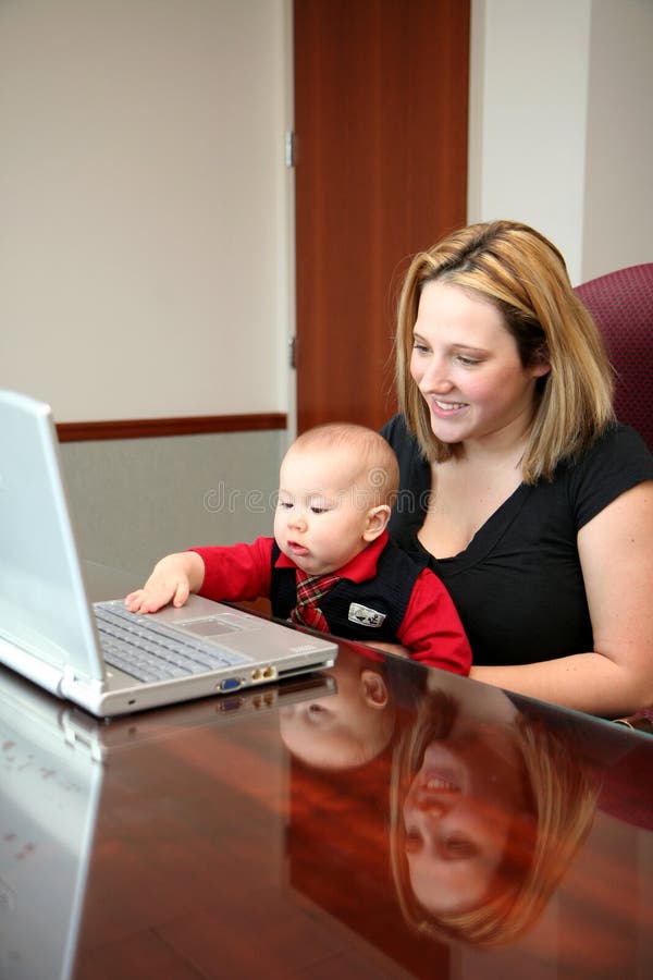 Family on Computer stock photo. Image of generation, female - 1630996