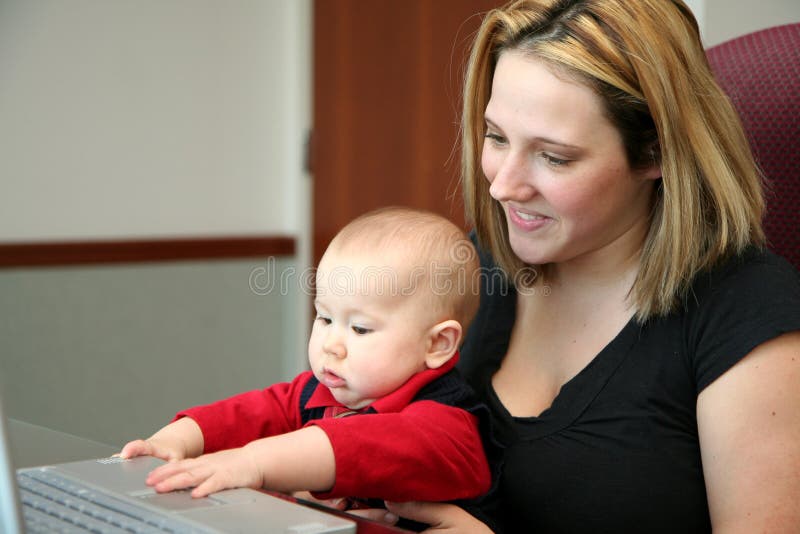 Family on Computer stock photo. Image of generation, female - 1630996