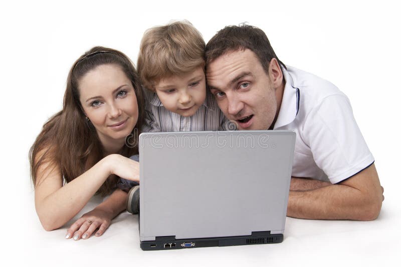 Family and computer stock image. Image of laptop, male - 18559617