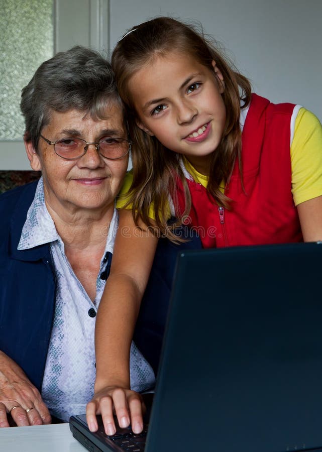 Family and computer stock photo. Image of grandparent - 18572580