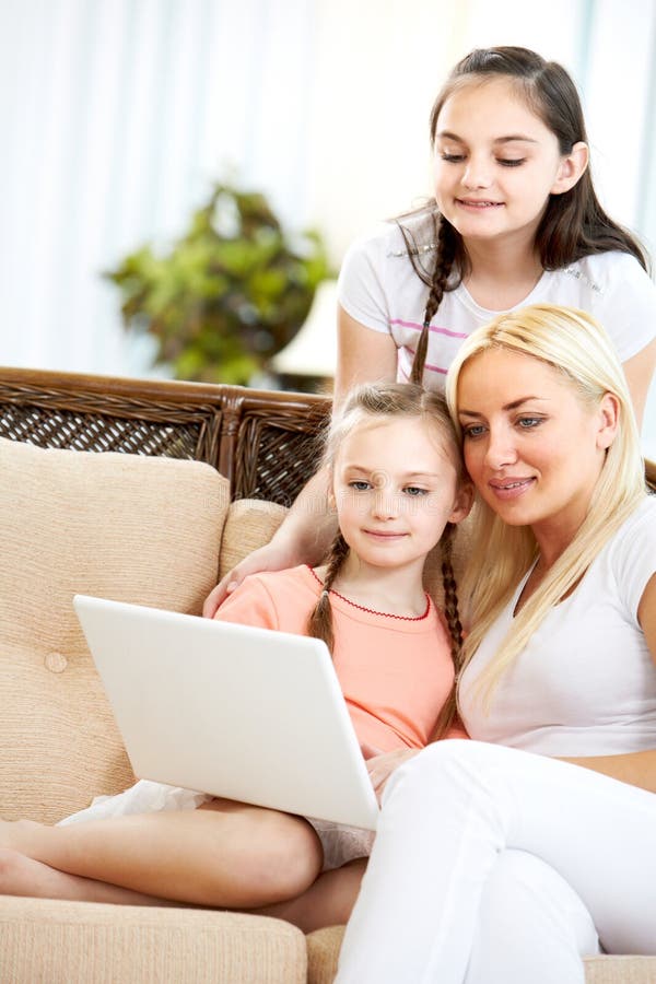 Family with computer stock image. Image of attractive - 22208073