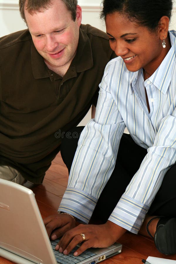 Family on Computer stock photo. Image of family, interracial - 1023652