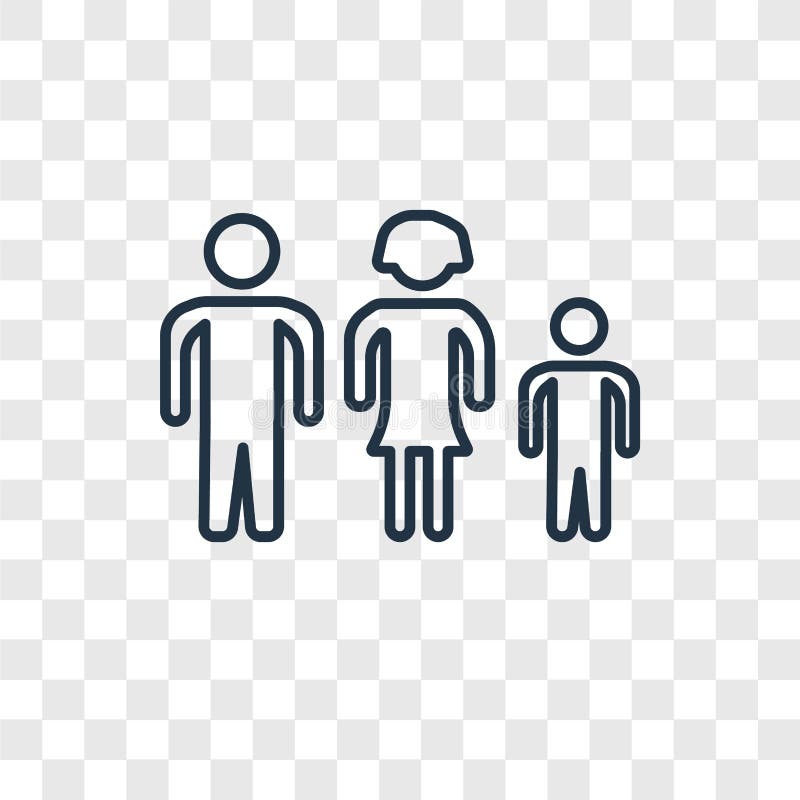 Family Concept Vector Linear Icon Isolated on Transparent Background ...