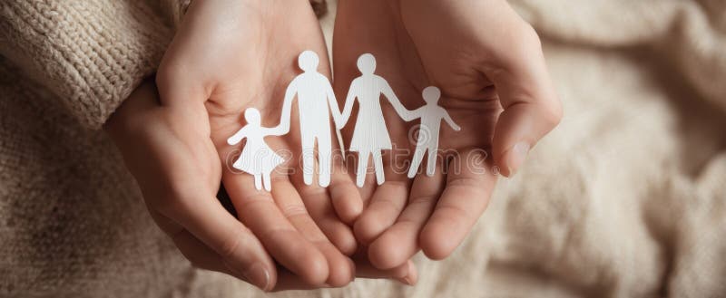The Family Connection Symbolized by Paper Figures in Hands.AI Generated ...
