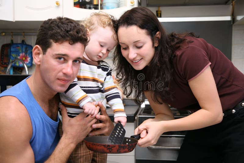 Family cooking stock image. Image of hair, lifestyles - 2895799