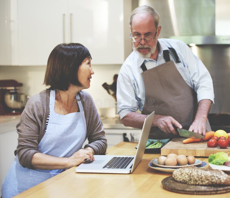 Family Cooking Kitchen Preparation Dinner Concept Stock Image - Image ...