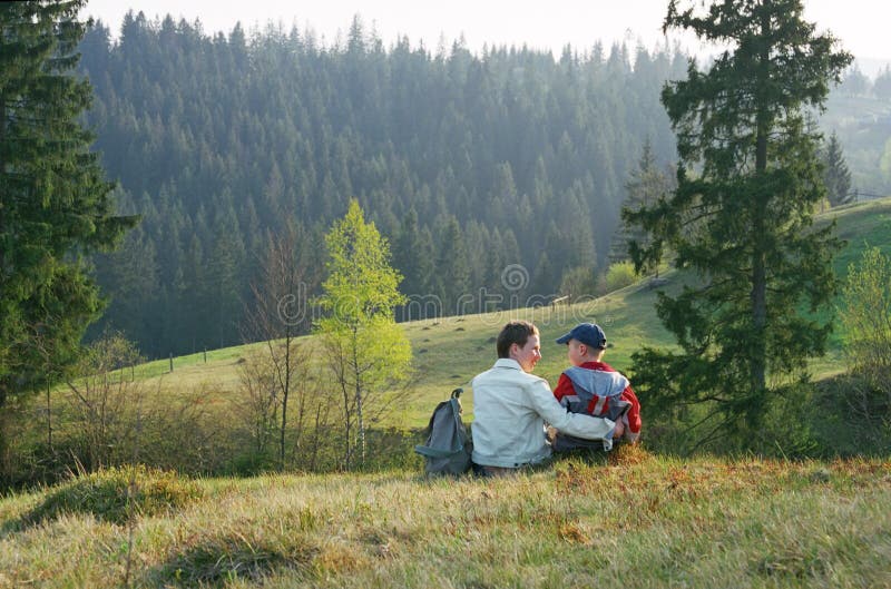 Family country vacation stock image. Image of grass, female - 9411499