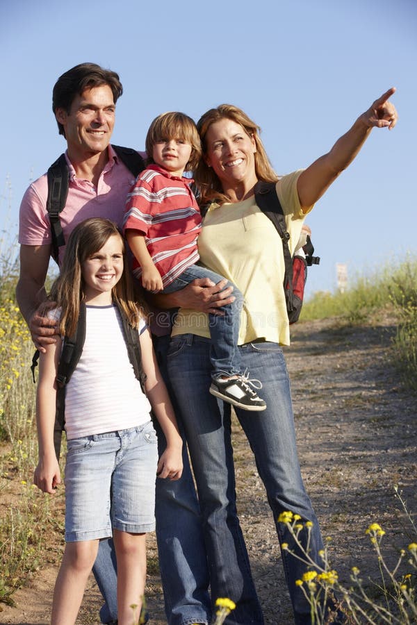 Family on country walk stock image. Image of hike, forties - 54954609