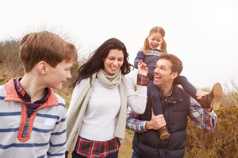 Family on Countryside Walk stock image. Image of family - 47120259