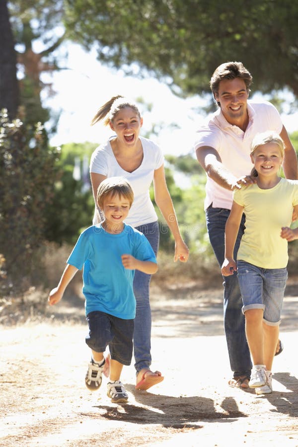 Family on Countryside Walk Together Stock Photo - Image of walk ...