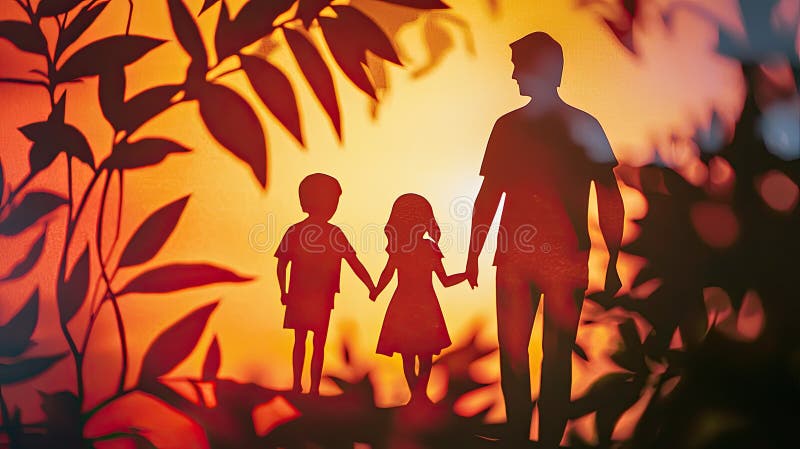 Family Cut Out of Paper. Selective Focus Stock Image - Image of support ...