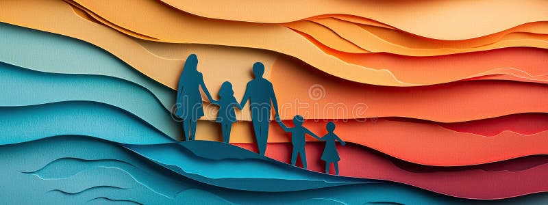 Family Cut Out of Paper. Selective Focus Stock Photo - Image of design ...