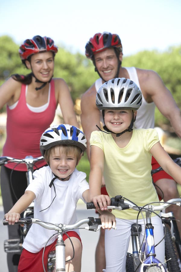 Family on Cycle Ride Together Stock Image - Image of twenties, ride ...