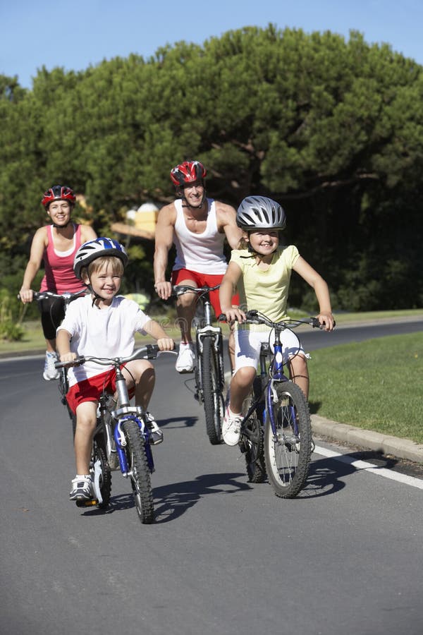 Family on Cycle Ride Together Stock Image - Image of cycle, healthy ...