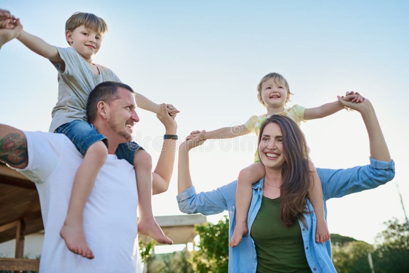 Family Days are Happy Days. a Happy Family Bonding Together Outdoors ...
