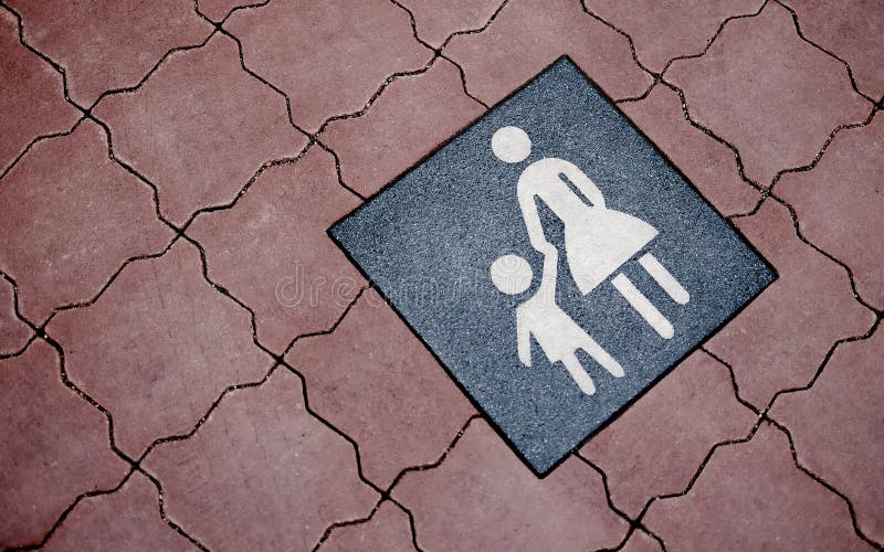 Family Dedicated Parking Sign. Stock Photo - Image of safety, street ...