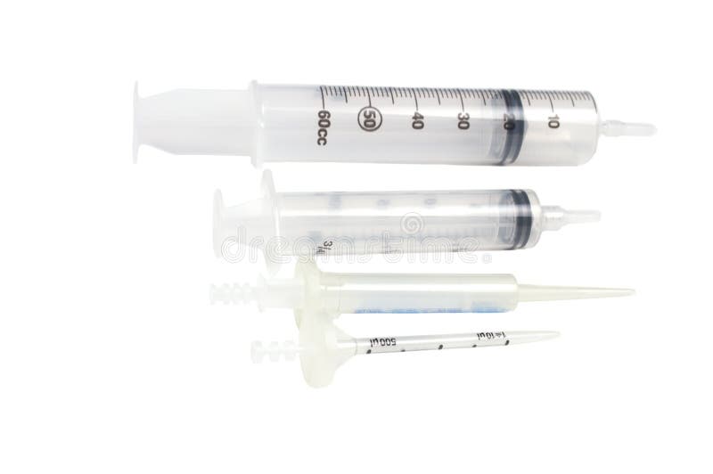 Family of Different Size Syringes Stock Photo - Image of genetics ...