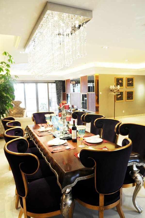 The Family Dinner Table Setting Stock Image - Image of bottle, ceiling ...