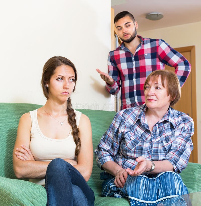 Family Discussion about Quarrel at Home Stock Image - Image of ...