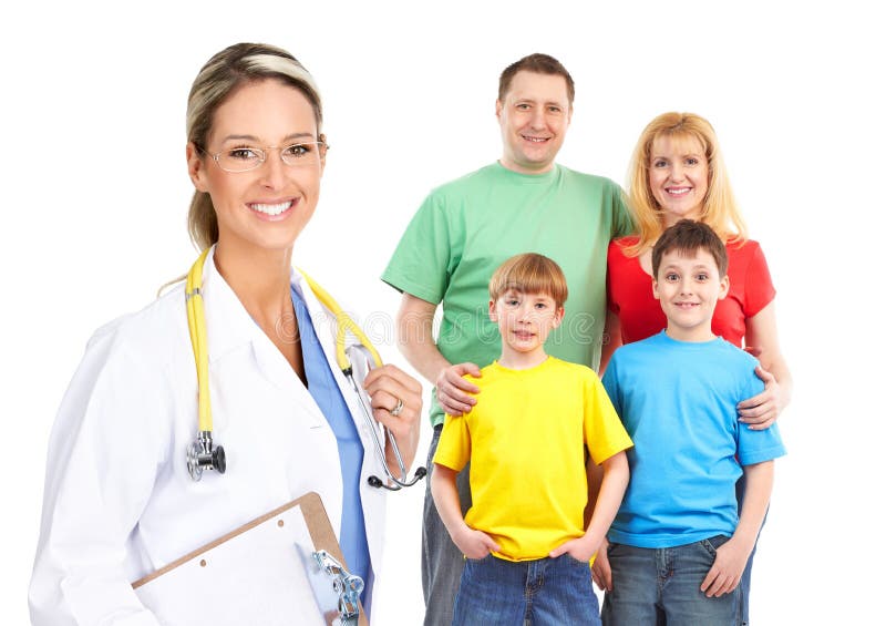 Doctor and family stock photo. Image of medicine, occupation - 14420794