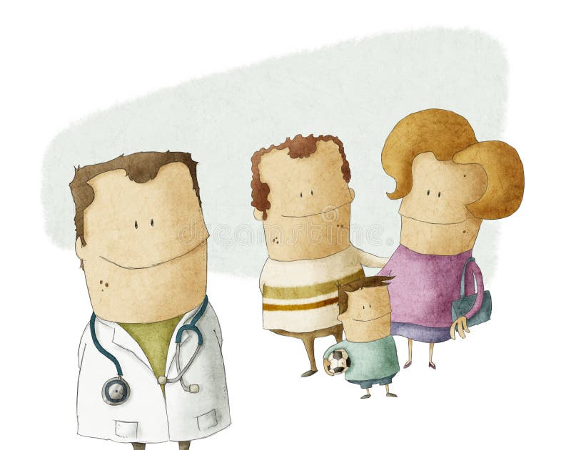 Family Doctor Visit: Parents and Kids Meeting Pediatrician Office in ...