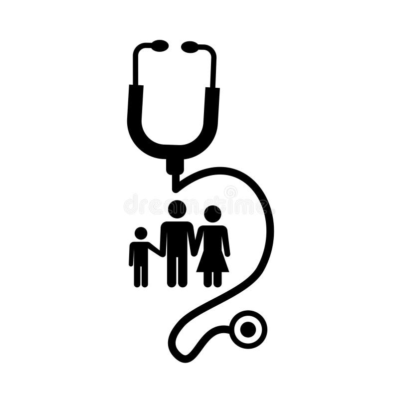 Family Doctor Stethoscope Check Stock Illustration - Illustration of ...