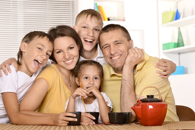 Family drinking tea stock photo. Image of nice, friendship - 52102954