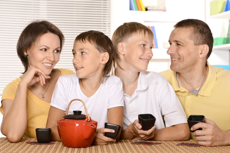 Family drinking tea stock photo. Image of nice, lifestyle - 78321648