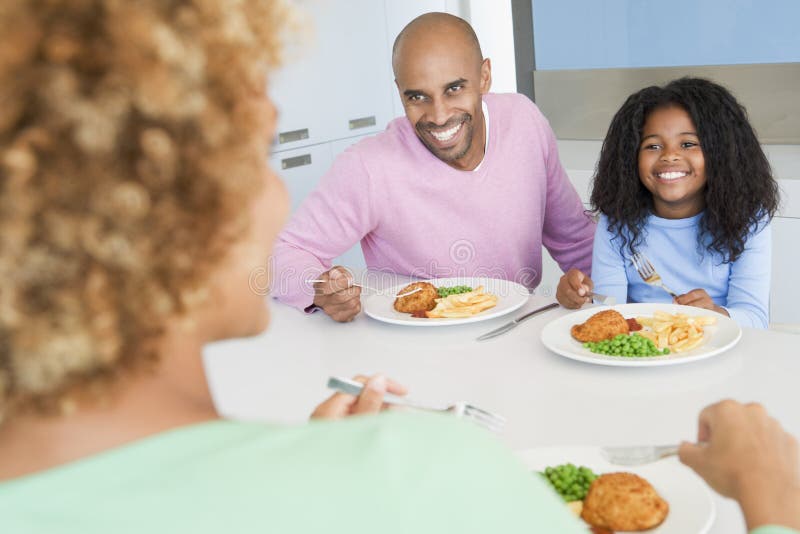 Family Eating a Meal,mealtime Together Stock Image - Image of caucasian ...