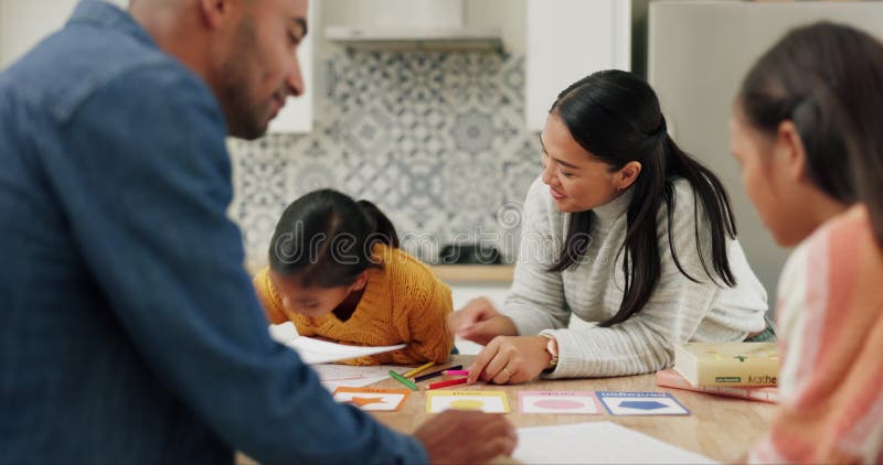 Family, Education and Science, Mother and Girl Doing an Experiment in ...