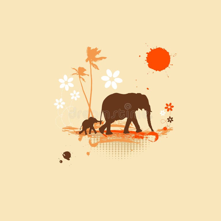 Elephant Family Walk Stock Illustrations – 852 Elephant Family Walk ...