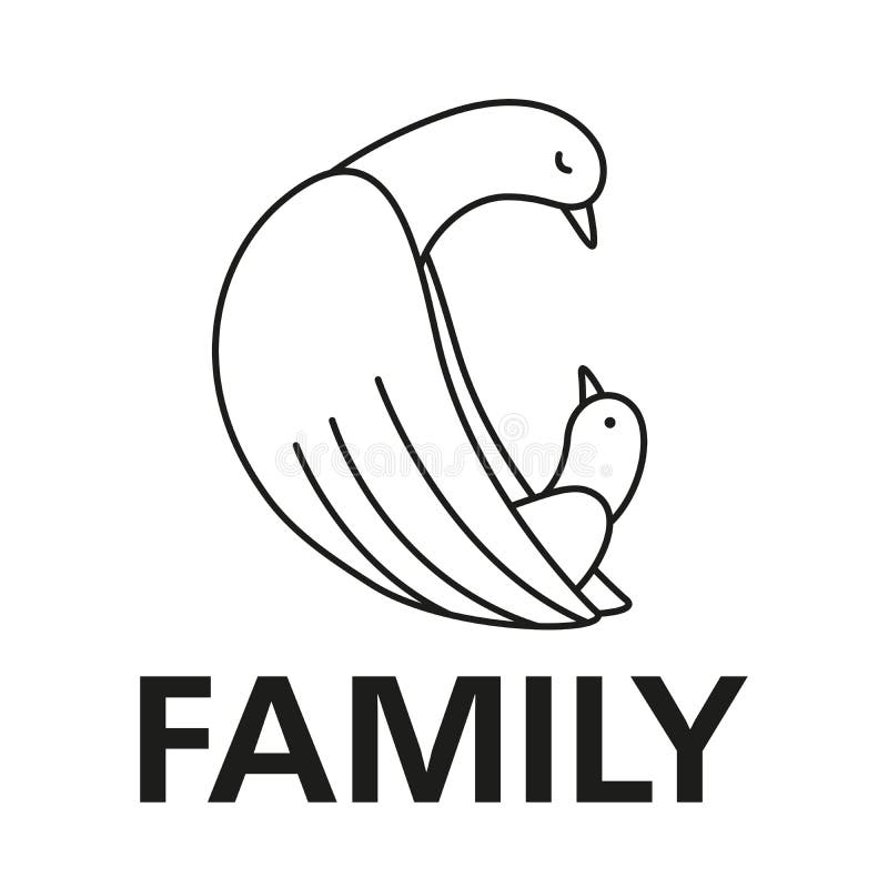 The Family Emblem. a Bird and a Chick Stock Vector - Illustration of ...