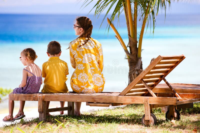 Family enjoying ocean view stock photo. Image of daughter - 23890804