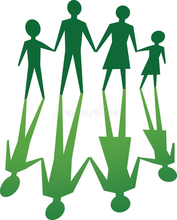 Family with Environmental Value Stock Illustration - Illustration of ...