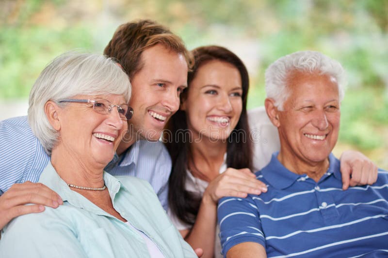 Family is Everything. a Family of Four Posing Together. Stock Image ...
