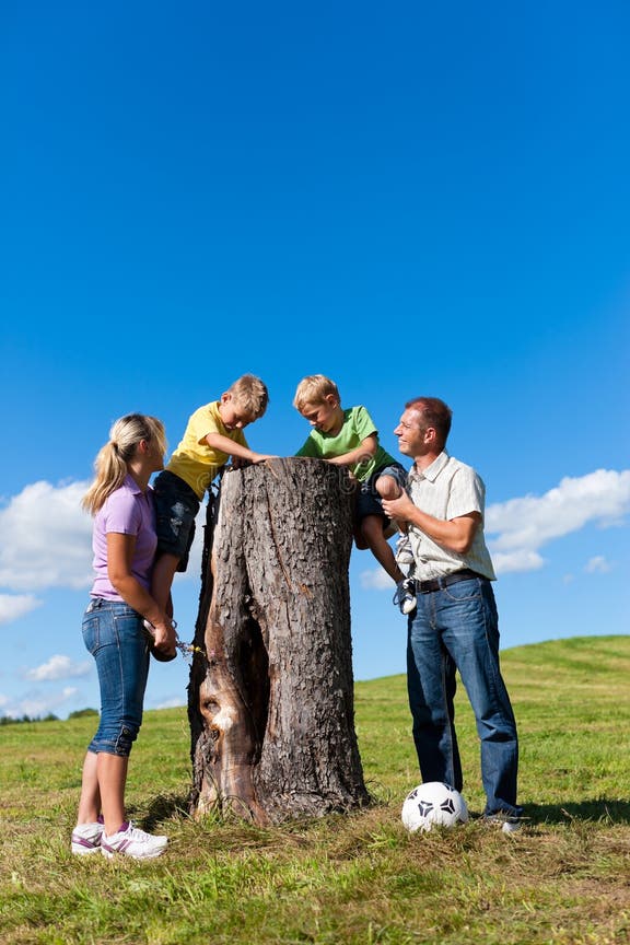 Family on Excursion in Summer Stock Image - Image of children, happy ...