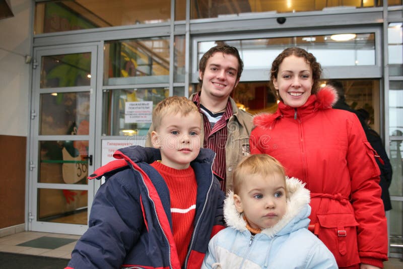 Family exit shop stock photo. Image of child, husband - 1596696