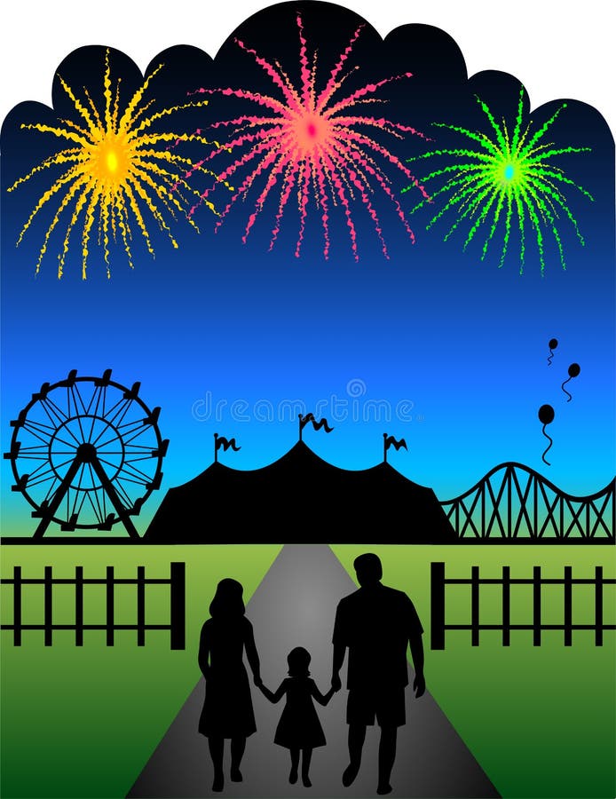 Family Fair Fireworks/eps stock vector. Illustration of entertainment ...