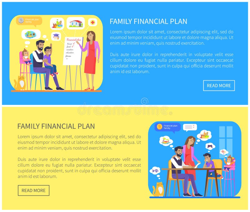 Family Financial Plan Web Page Vector Illustration Stock Vector ...
