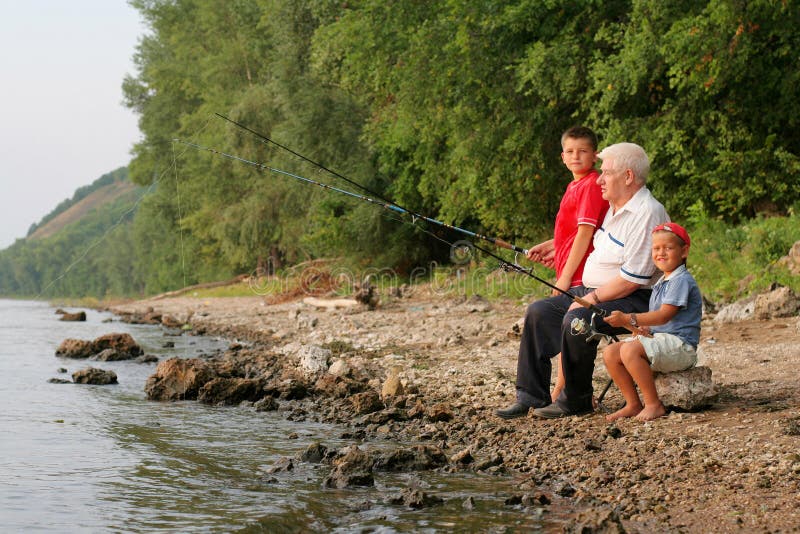 Family fishing stock photo. Image of love, child, granddad - 7331376