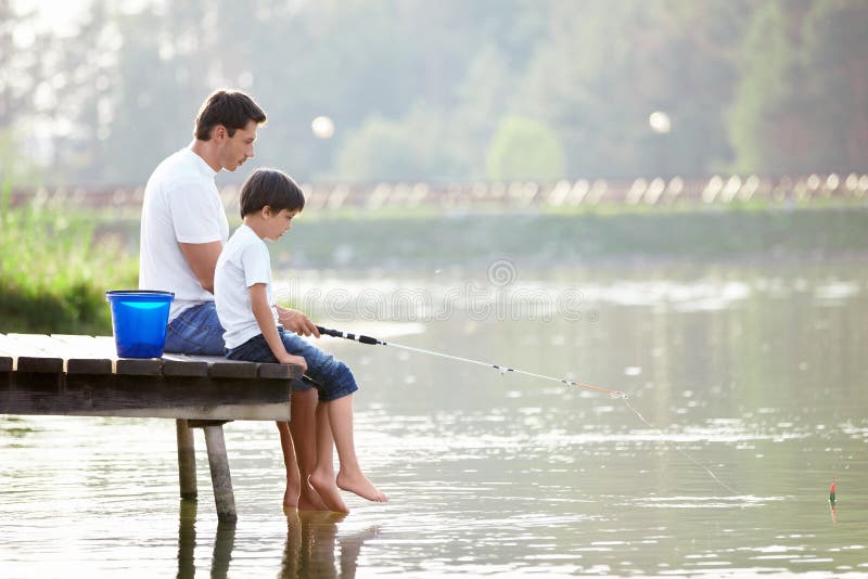 Family fishing stock image. Image of catch, water, bridge - 21244807