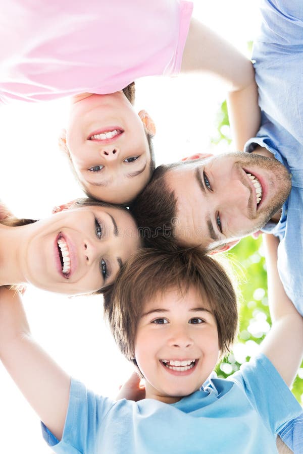 Family of Four Hugging Each Other Stock Photo - Image of happiness ...
