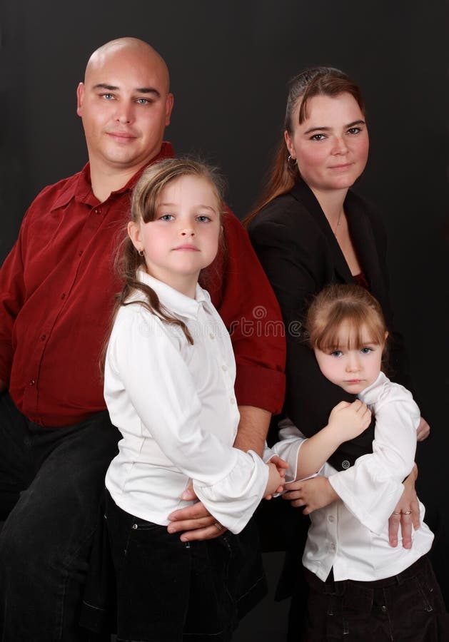 Family of four person stock photo. Image of cute, portrait - 11814372