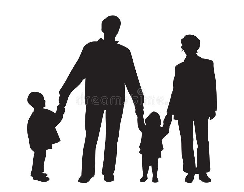 Family of four vector stock vector. Illustration of adventure - 4580925