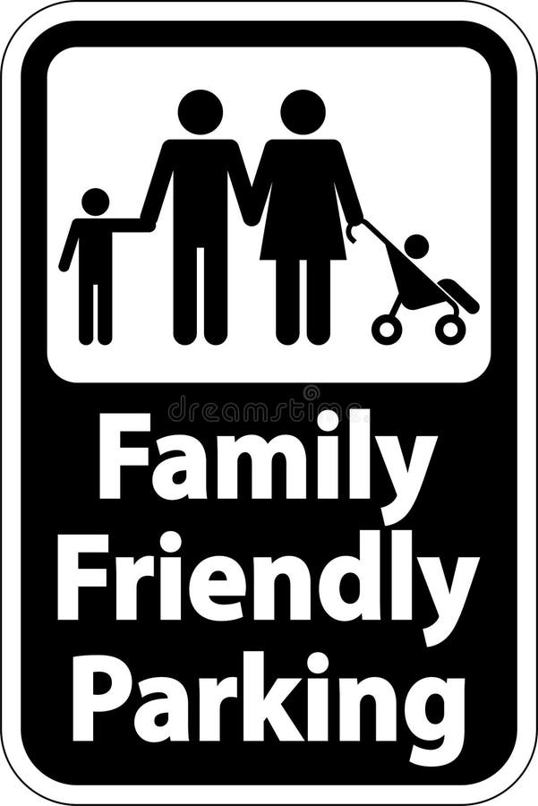 Family Friendly Parking Sign on White Background Stock Vector ...