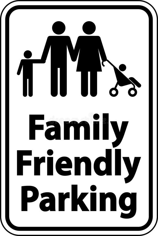 Family Friendly Parking Sign on White Background Stock Vector ...